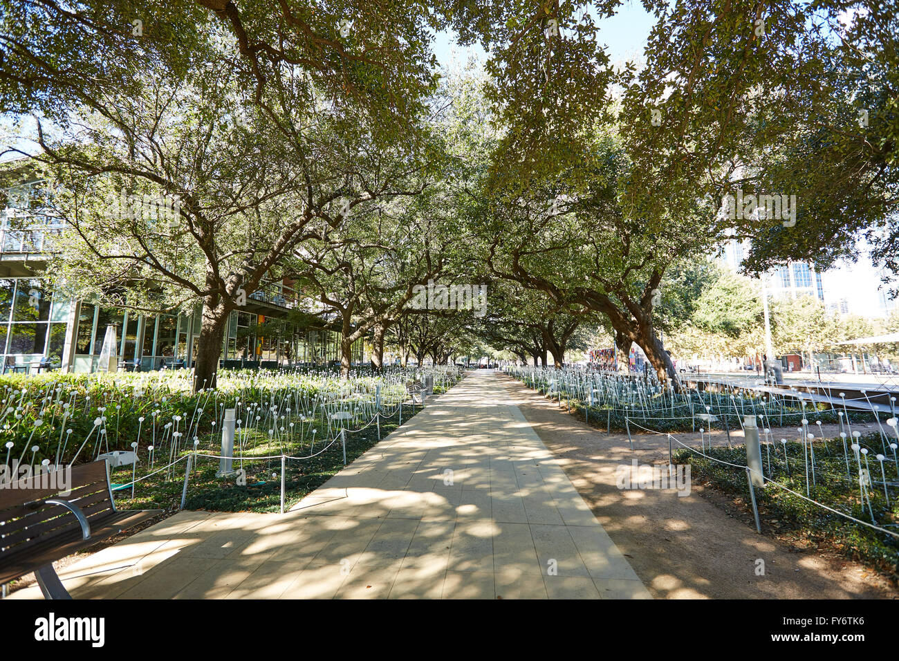 Houston Discovery green park in downtown Texas Stock Photo - Alamy