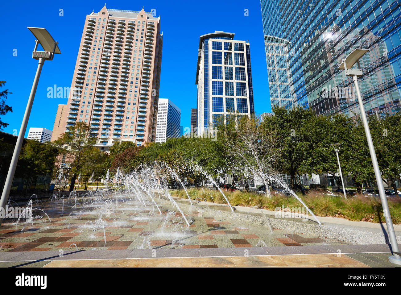 Houston Discovery green park in downtown Texas Stock Photo - Alamy