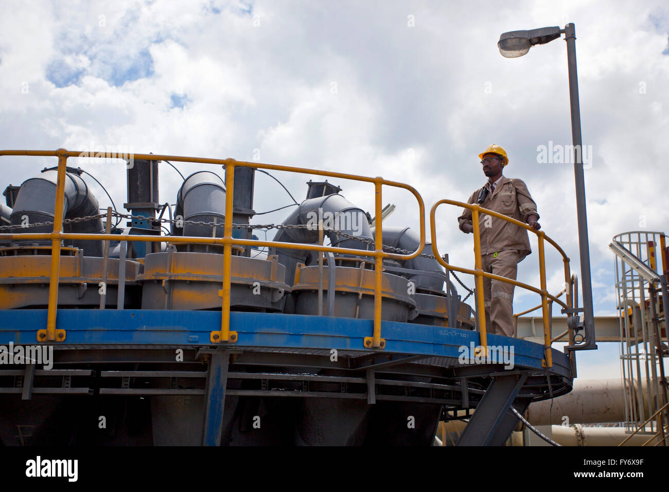 Zambian mine engineer at First Quantum Sentinel plant - Trident Stock ...