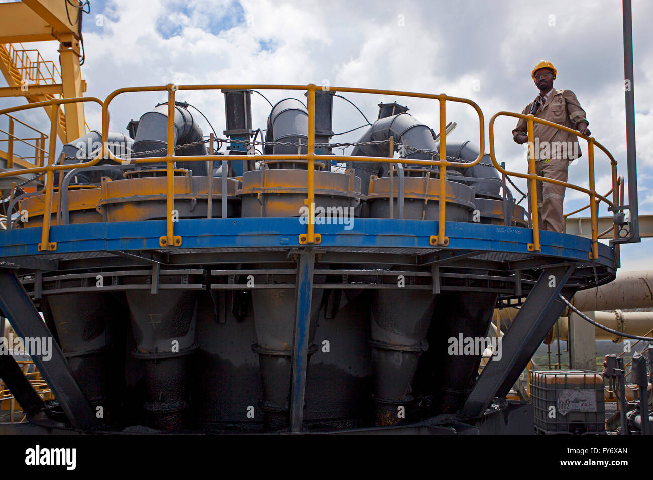 Zambian mine engineer at First Quantum Sentinel plant - Trident Stock ...