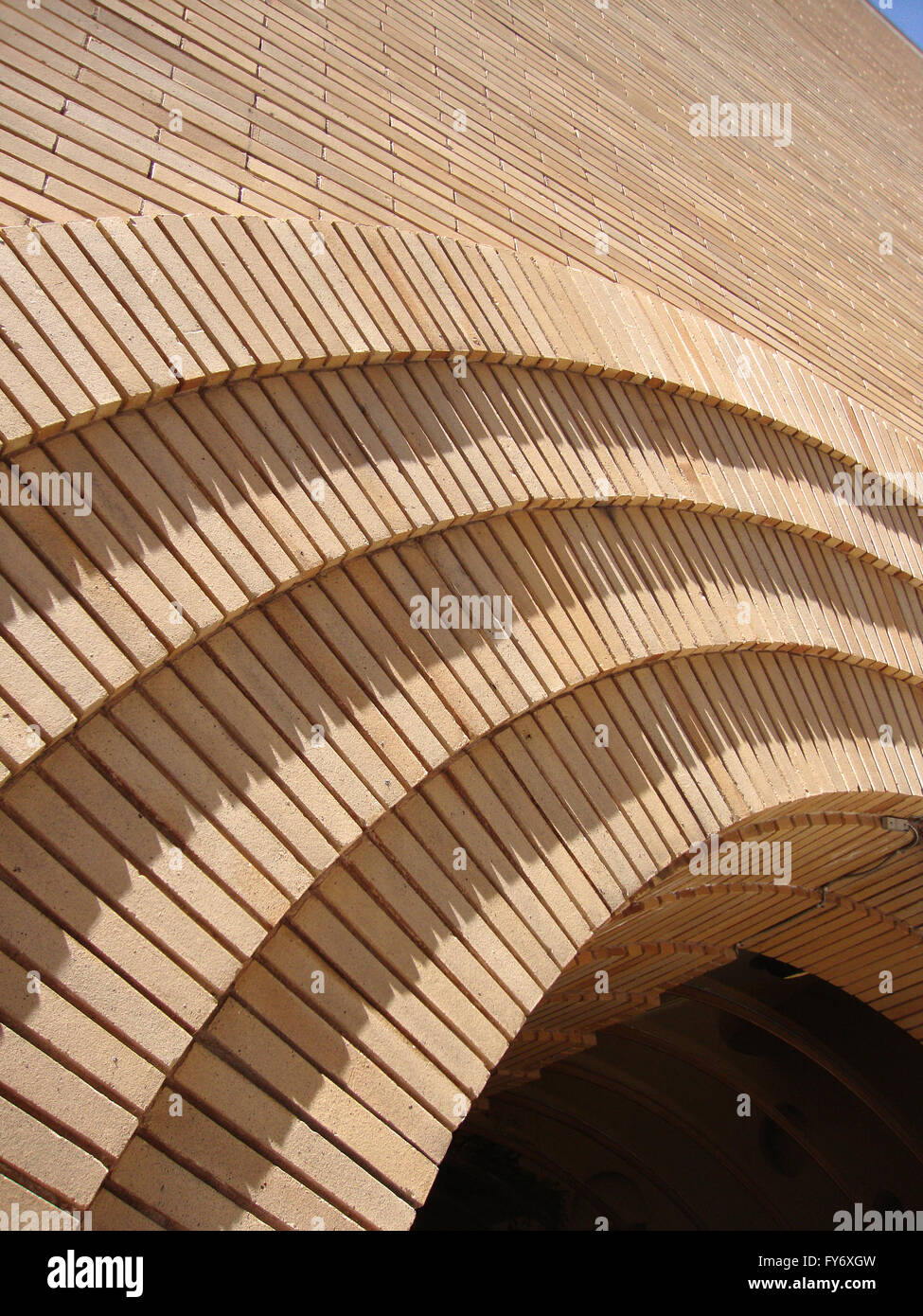 Close up of Xanadu Gallery archway enterence made of large bricks at ...