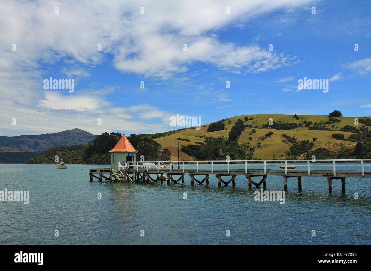 Jetty in Akaroa Stock Photo - Alamy
