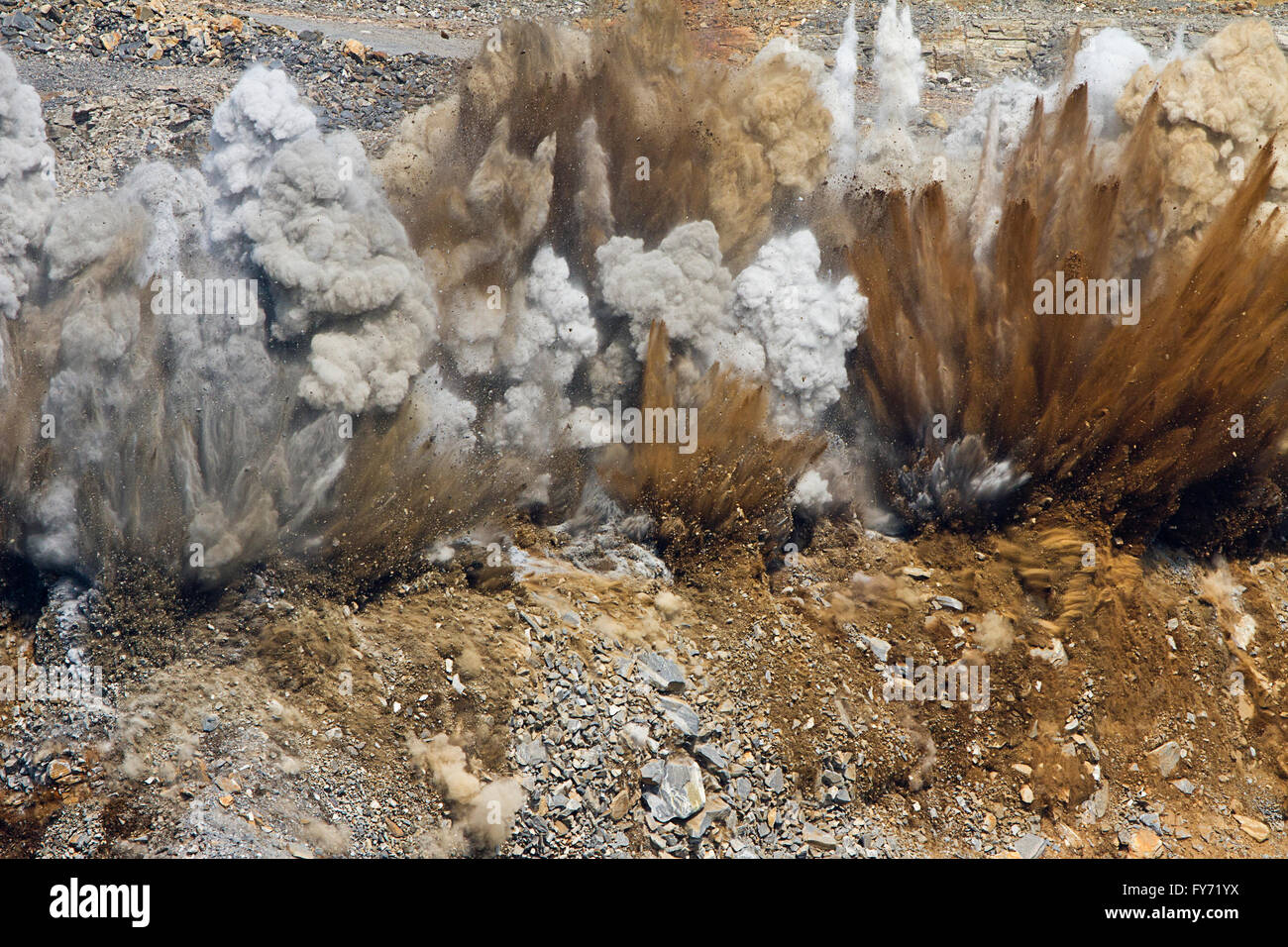 Blasting at Kansanshi open cast copper mine Kansanshi, Zambia Stock ...