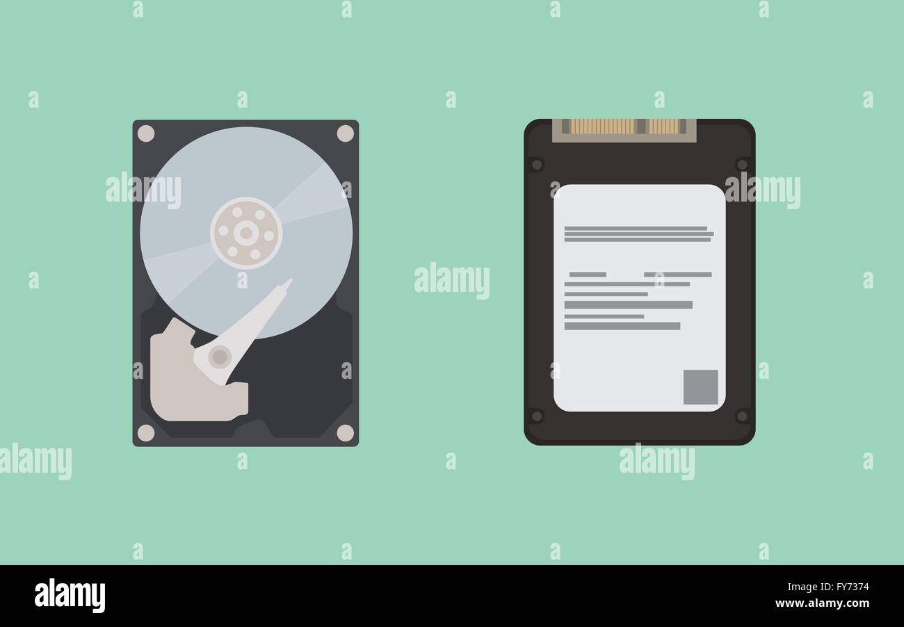 hdd vs ssd comparing between hardware Stock Vector Image & Art - Alamy