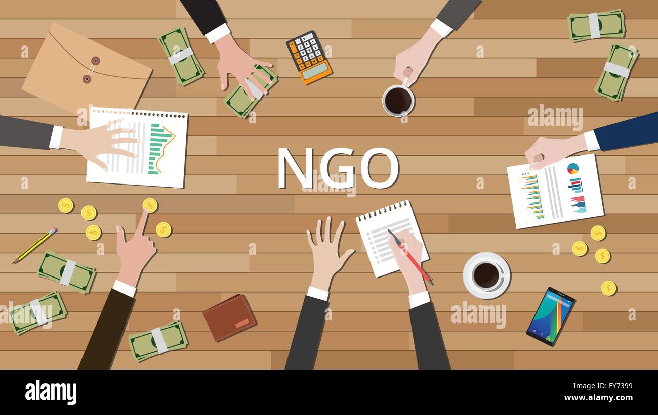team working together to support ngo to help others Stock Vector Image ...