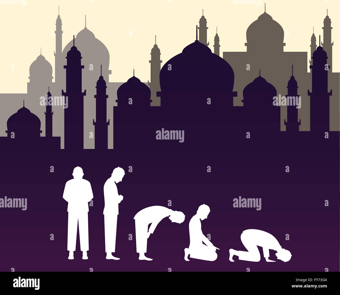 Muslim prayer position Stock Vector Images - Alamy