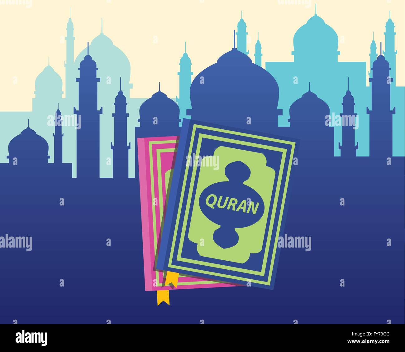 quran islam muslim books with flat style vector Stock Vector Image ...