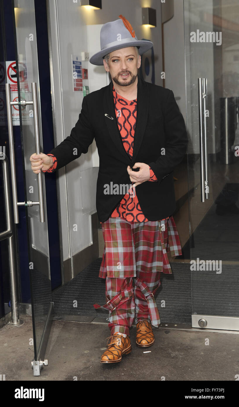 Celebrities at Global Radio studios Featuring: Boy George George Alan ...