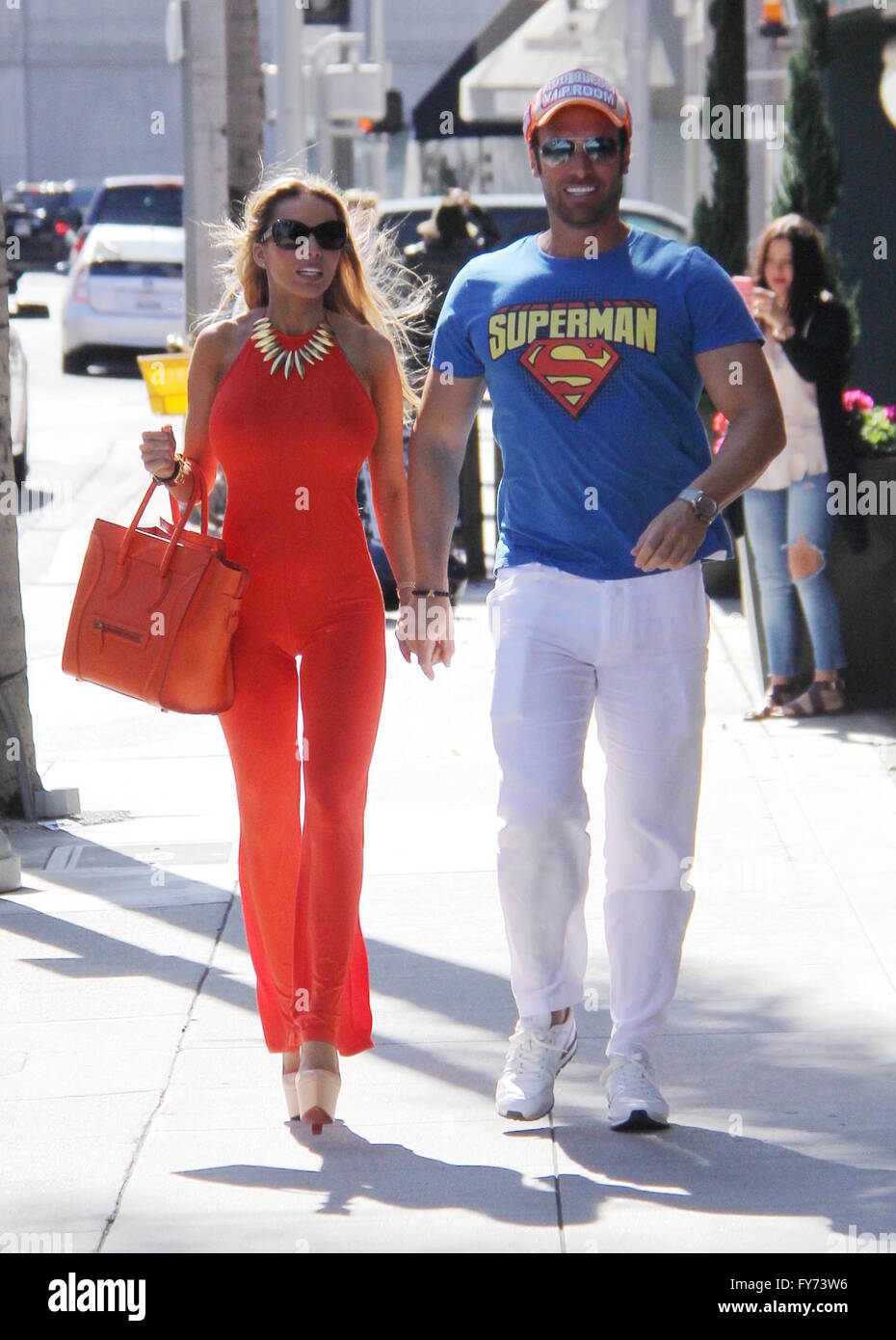 Bastian Yotta seen wearing a Superman t-shirt while out and about with ...