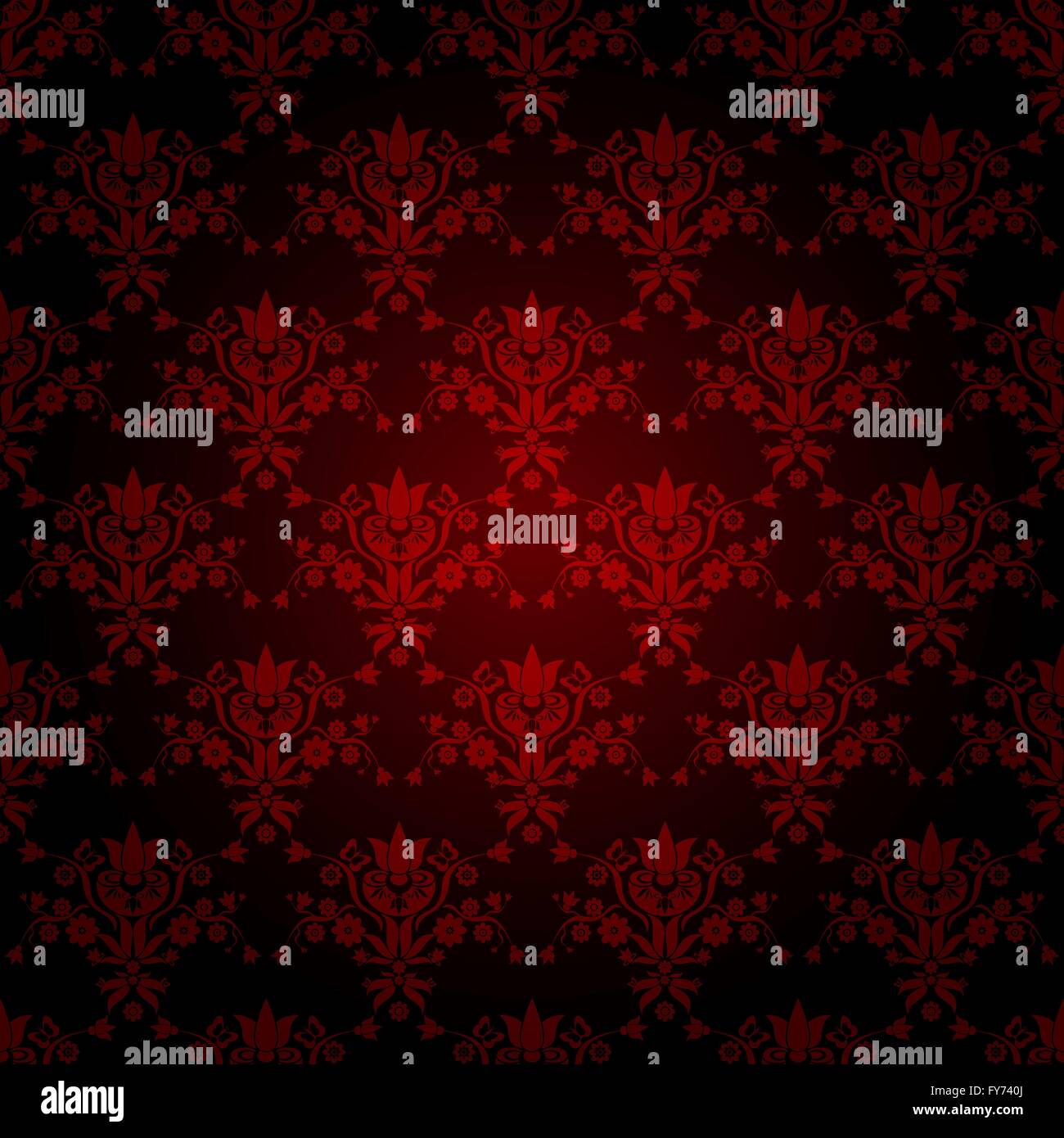 decorative red seamless wallpaper with dark background Stock Vector ...