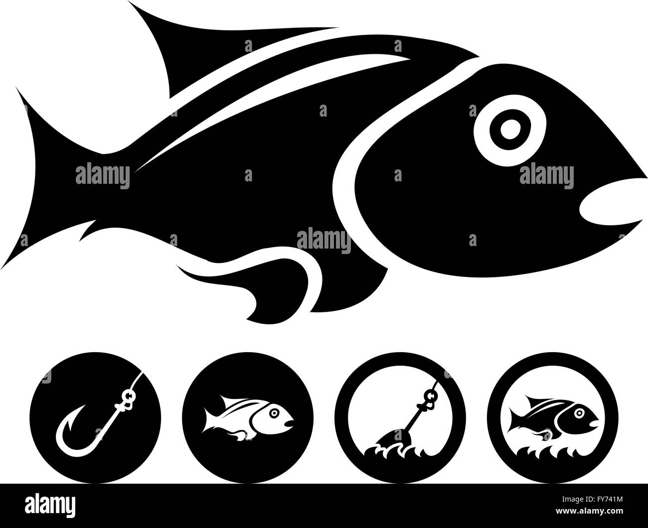 Fish bone isolated on white background Black and White Stock Photos & Images - Alamy