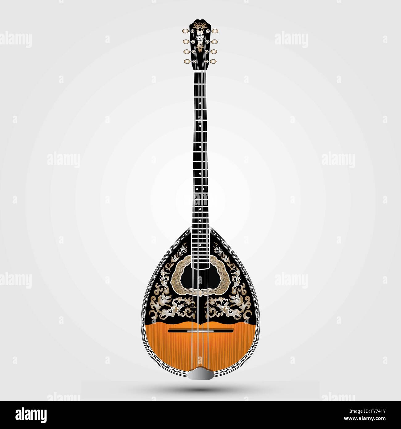 greek folk musical instrument on gray background Stock Vector Image ...