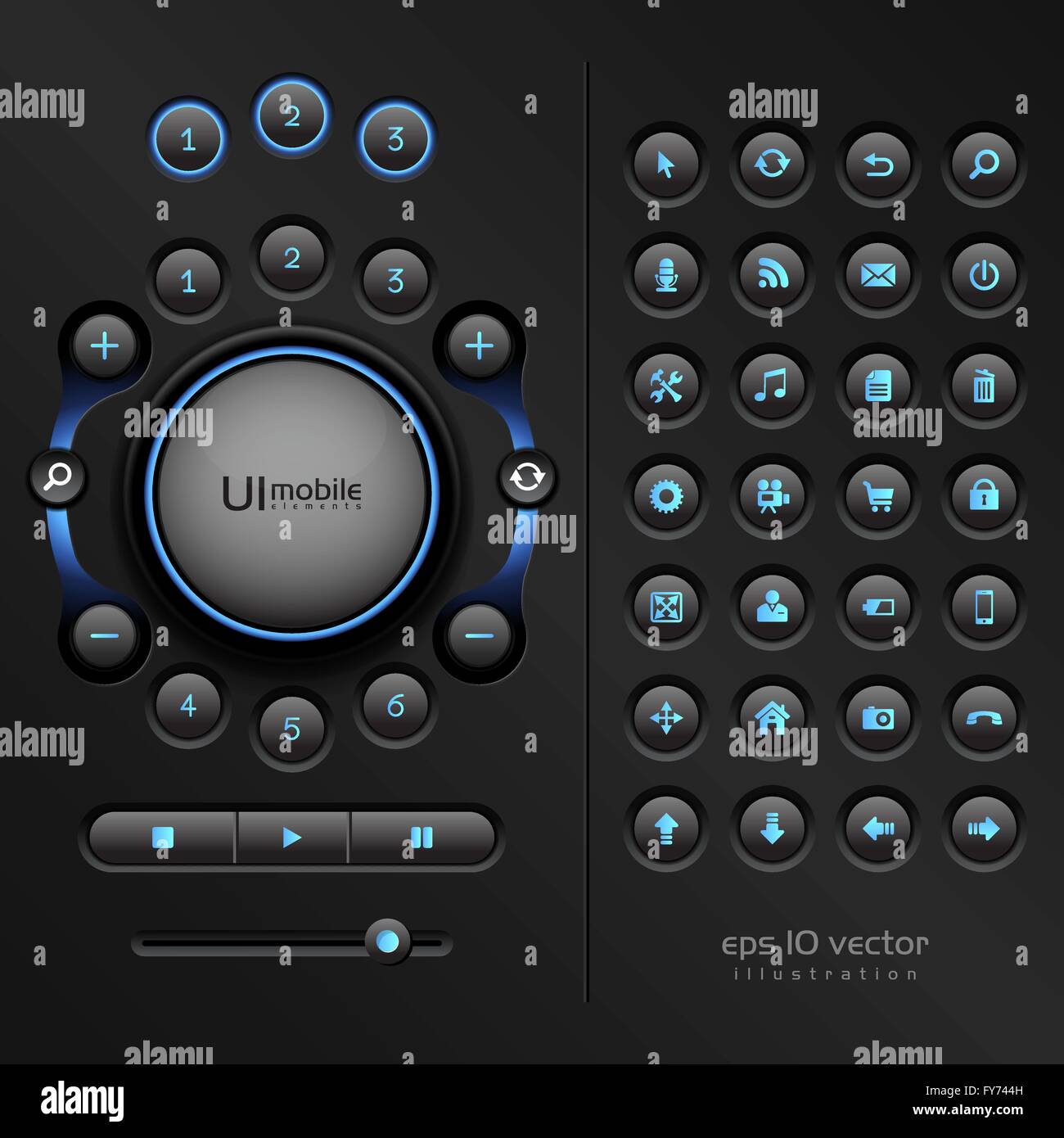 UI elements for mobile devices and other interfaces, eps 10 , the ...