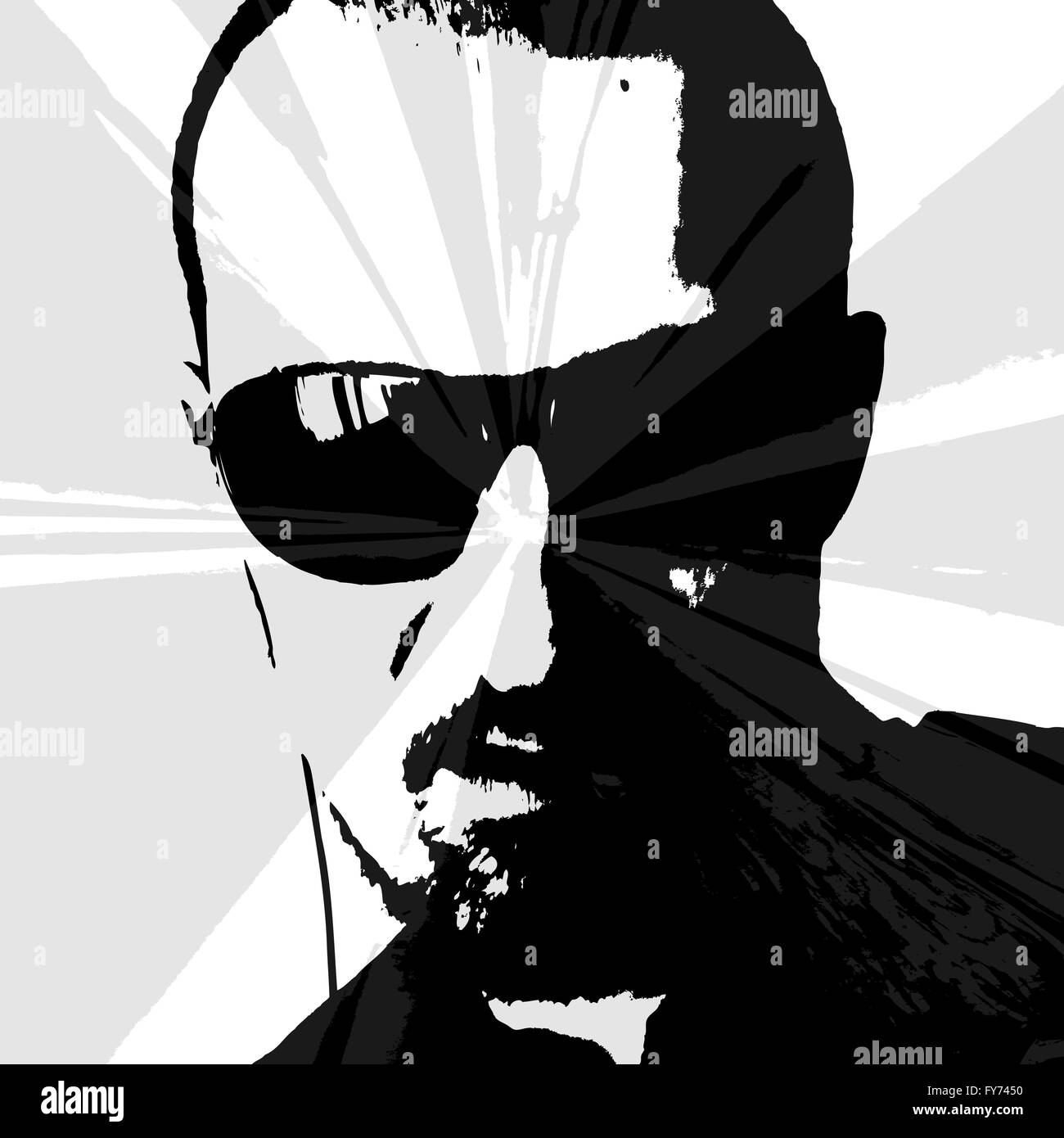 Listen music face earphones Stock Vector Images - Alamy