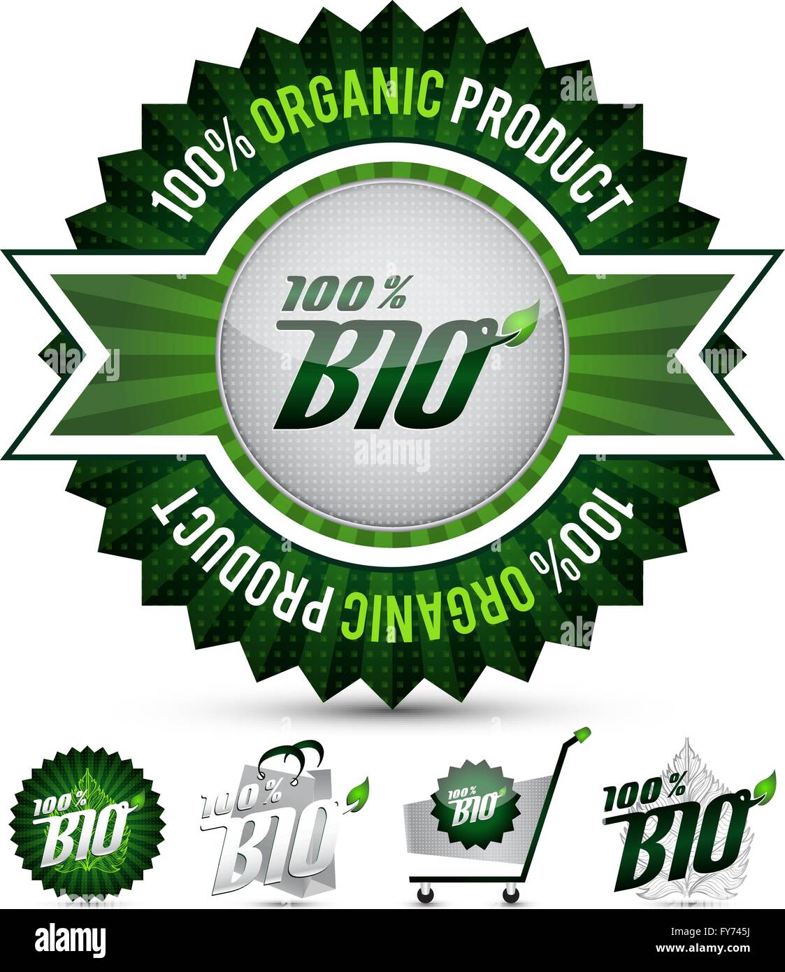 five bio labels made from several transparent layers for a rich ...