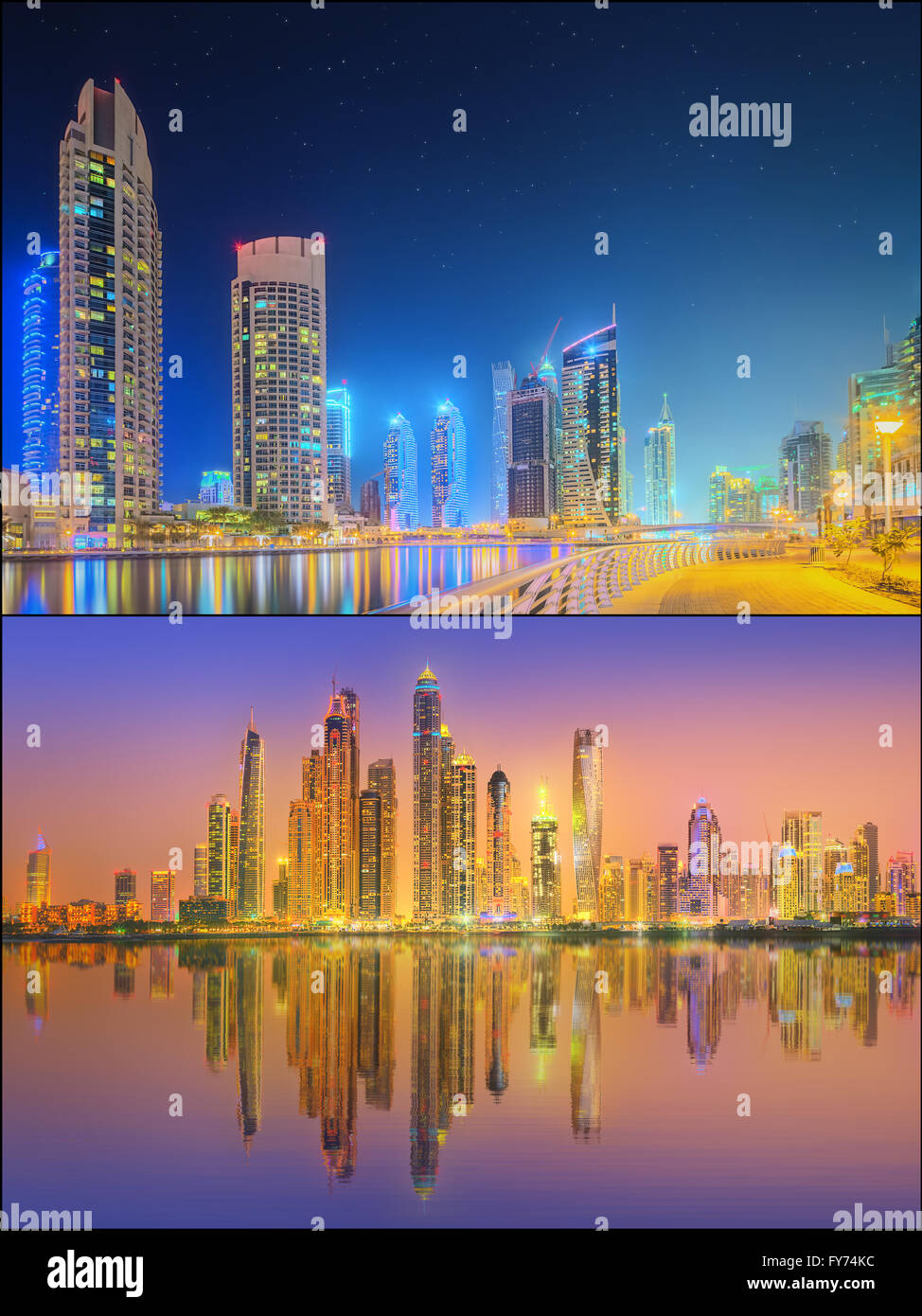 Beautiful cityscape set and collage of Dubai, UAE Stock Photo - Alamy