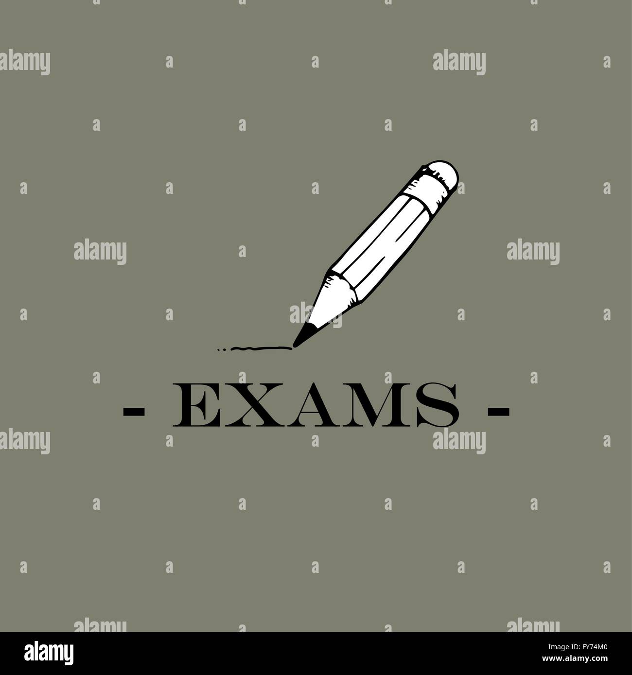 Exams concept, text iand pencil Stock Vector Image & Art - Alamy