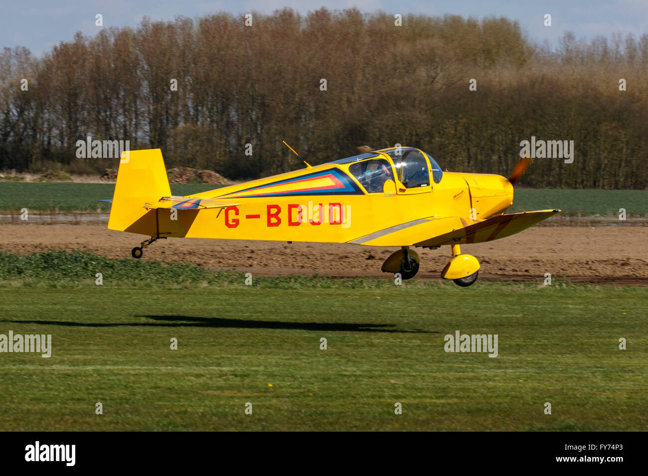 Jodel D112 G-BDJD lnading at Breighton Airfield Stock Photo - Alamy
