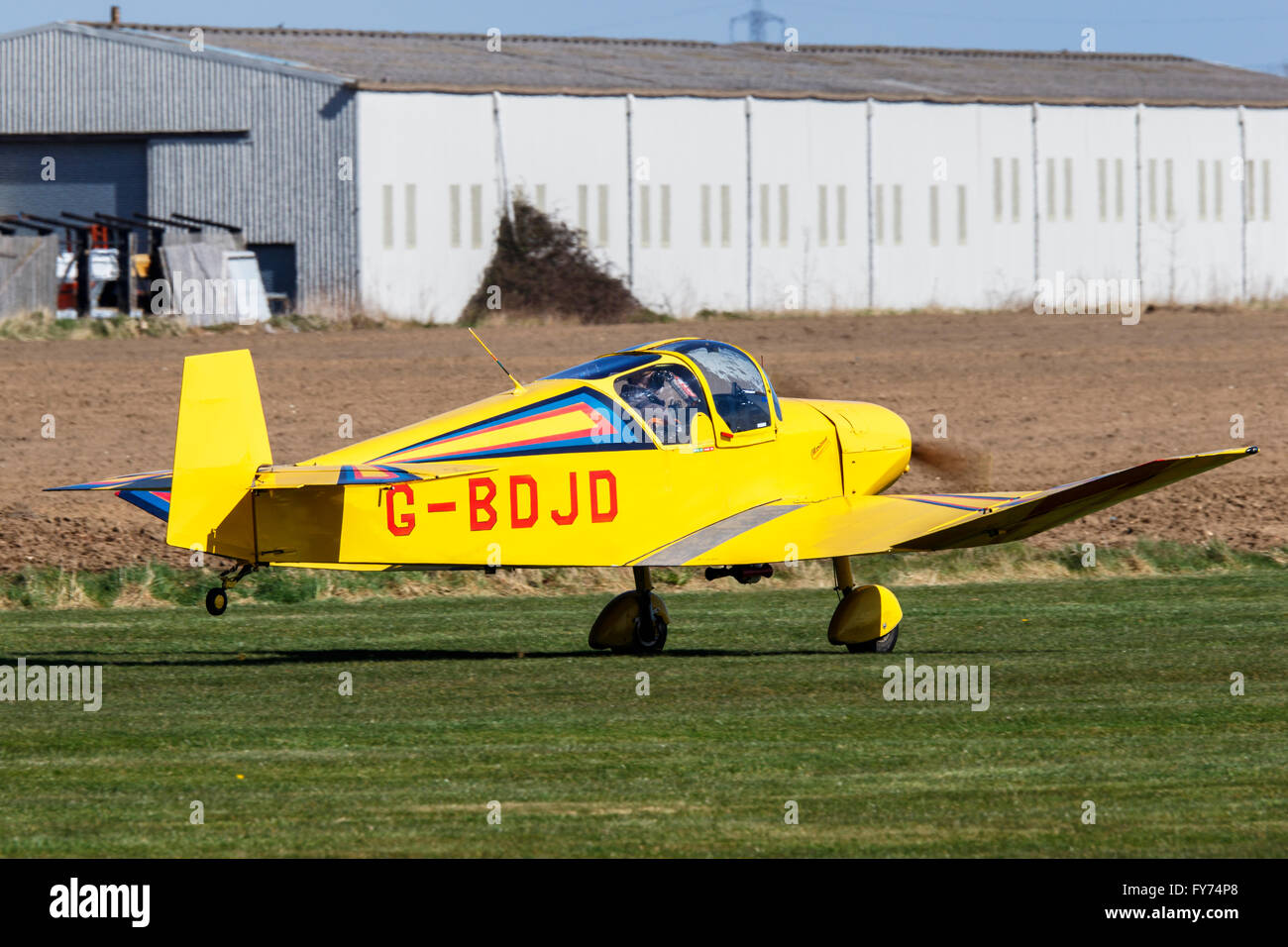 Jodel D112 G-BDJD landing at Breighton Airfield Stock Photo - Alamy