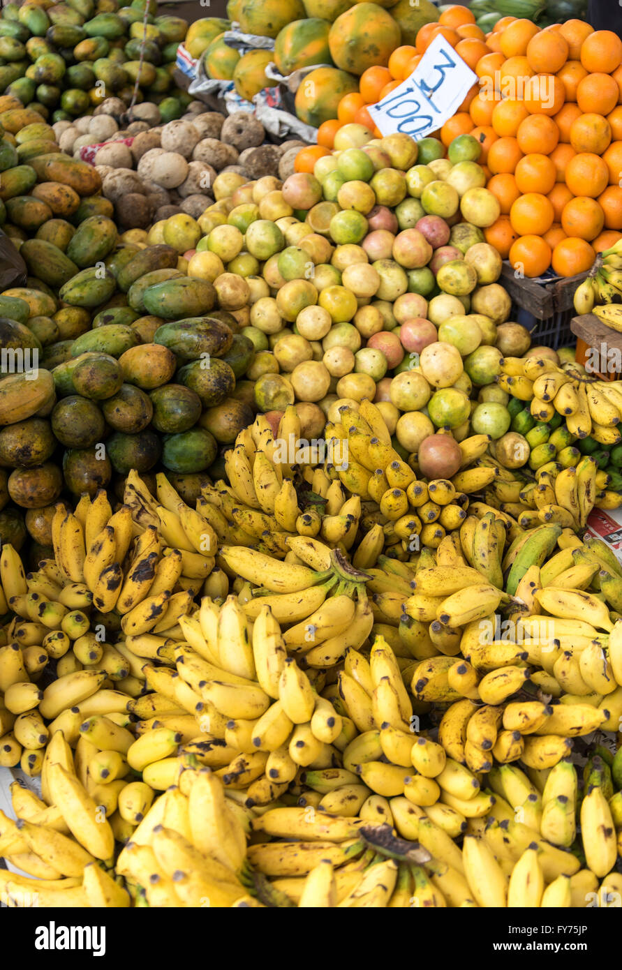 Fruits on display at the market, Pettah, Colombo, Sri Lanka Stock Photo ...
