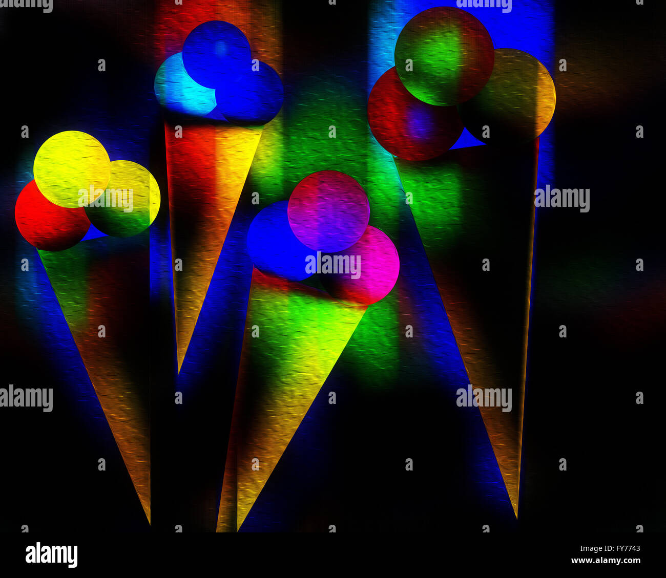 DIGITAL ART: Ice Age (Abstract ice-cream cones Stock Photo - Alamy