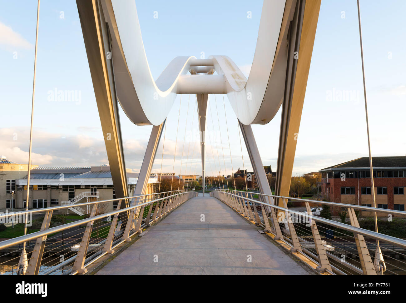 The Infinity Bridge Crossing the River Tees at Stockton-on-Tees Stock ...