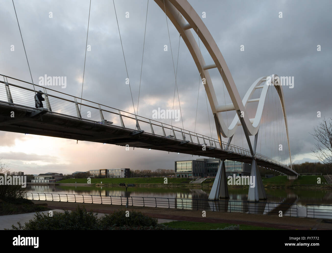 The Infinity Bridge Crossing the River Tees at Stockton-on-Tees Stock ...