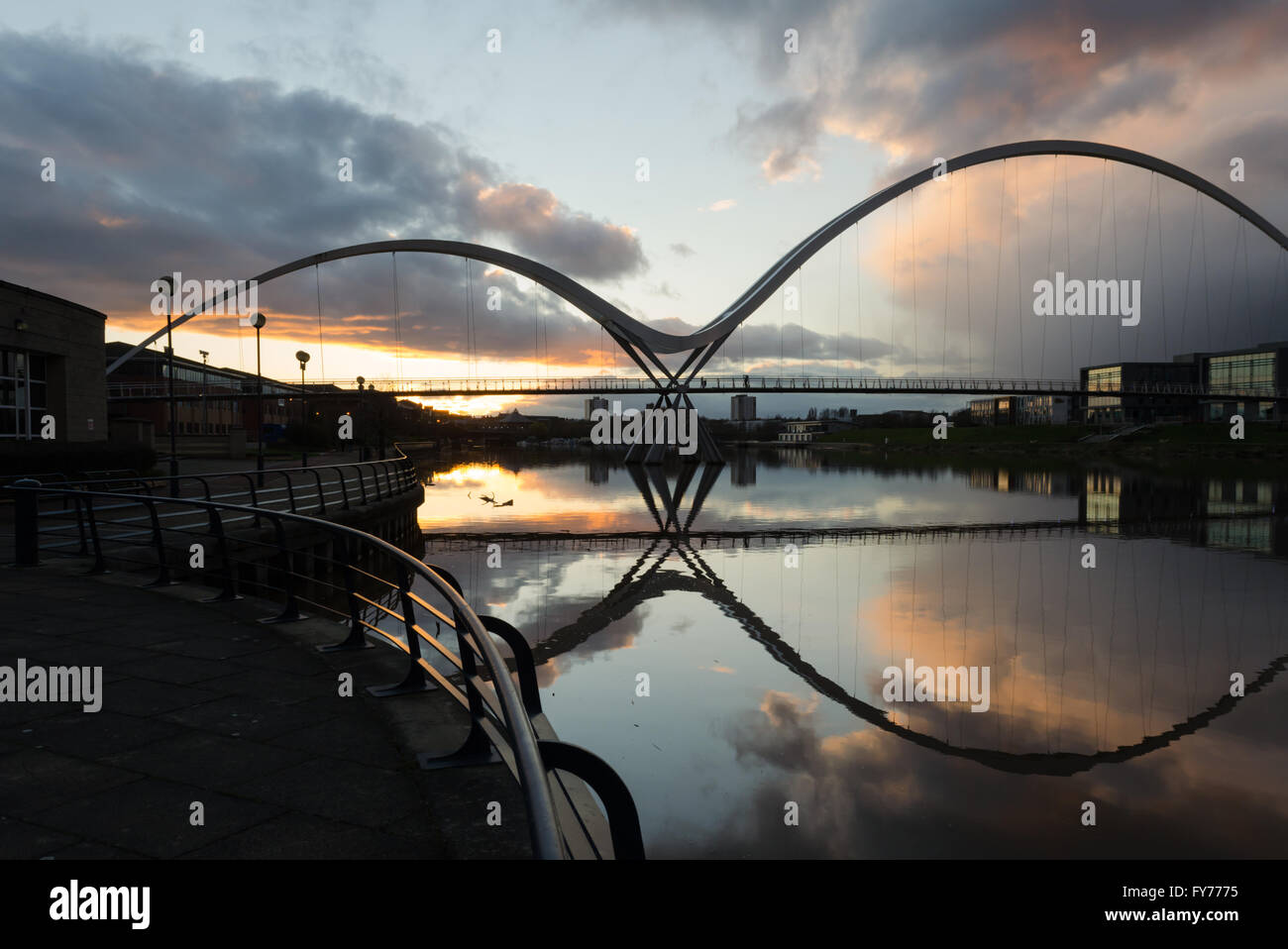 Sunset at the Infinity Bridge Crossing the River Tees at Stockton-on ...