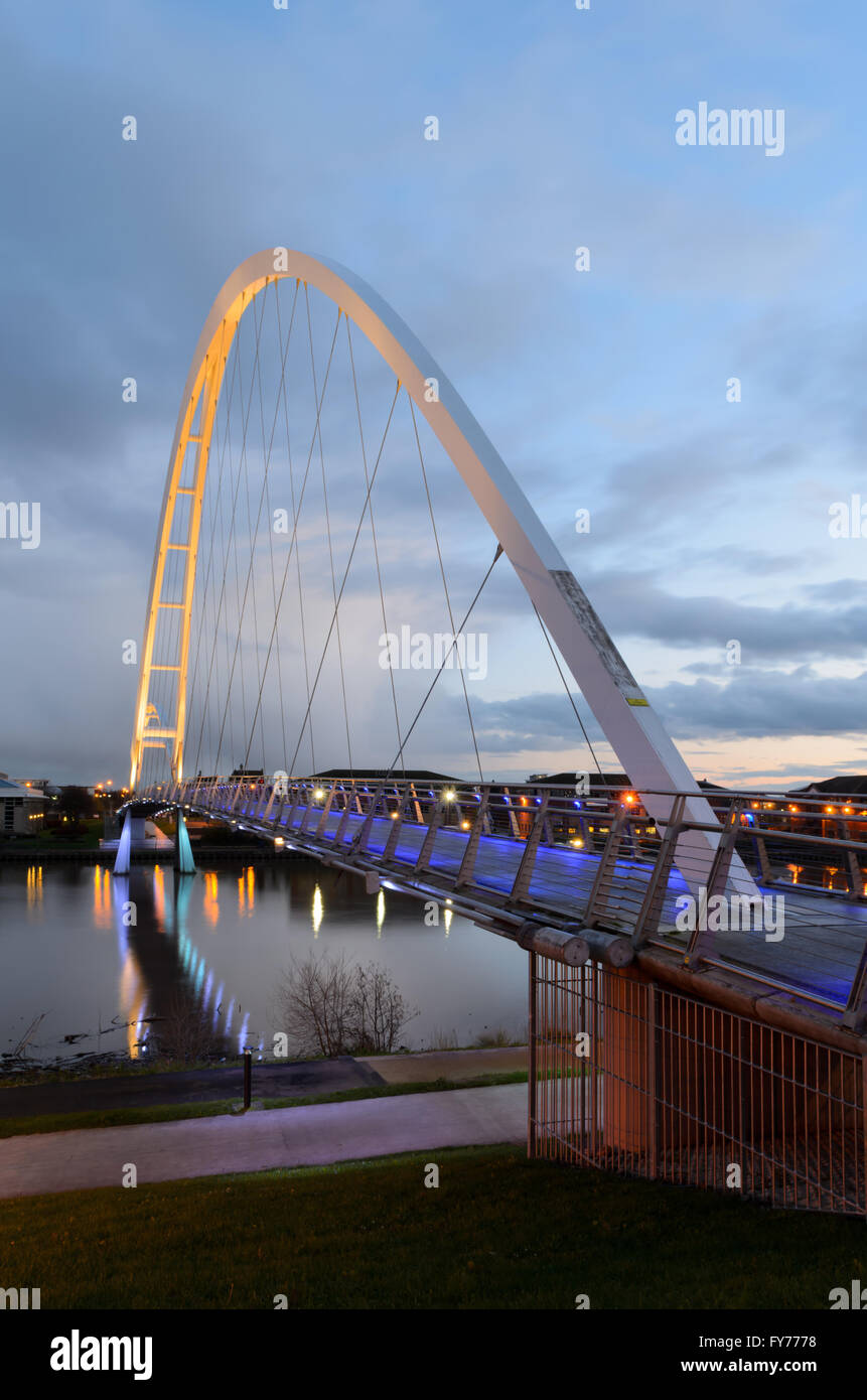 Early Evening at the Infinity Bridge at Stockton-on-Tees Stock Photo ...