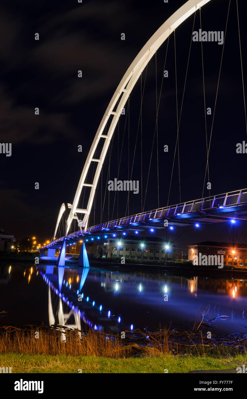Night-time at the Infinity Bridge at Stockton-on-Tees Stock Photo - Alamy