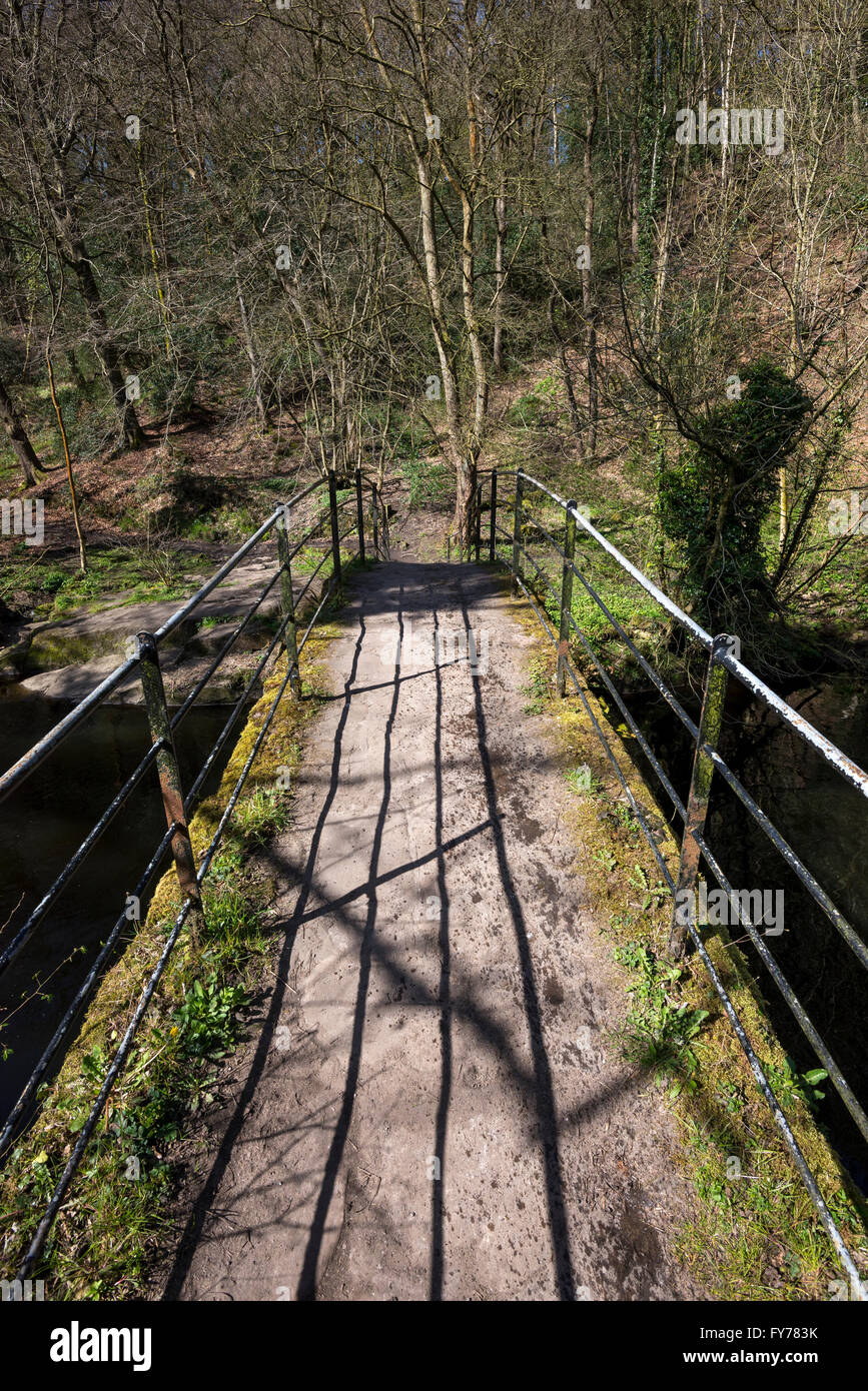 The old packhorse bridge over the river Goyt near Marple, Greater ...