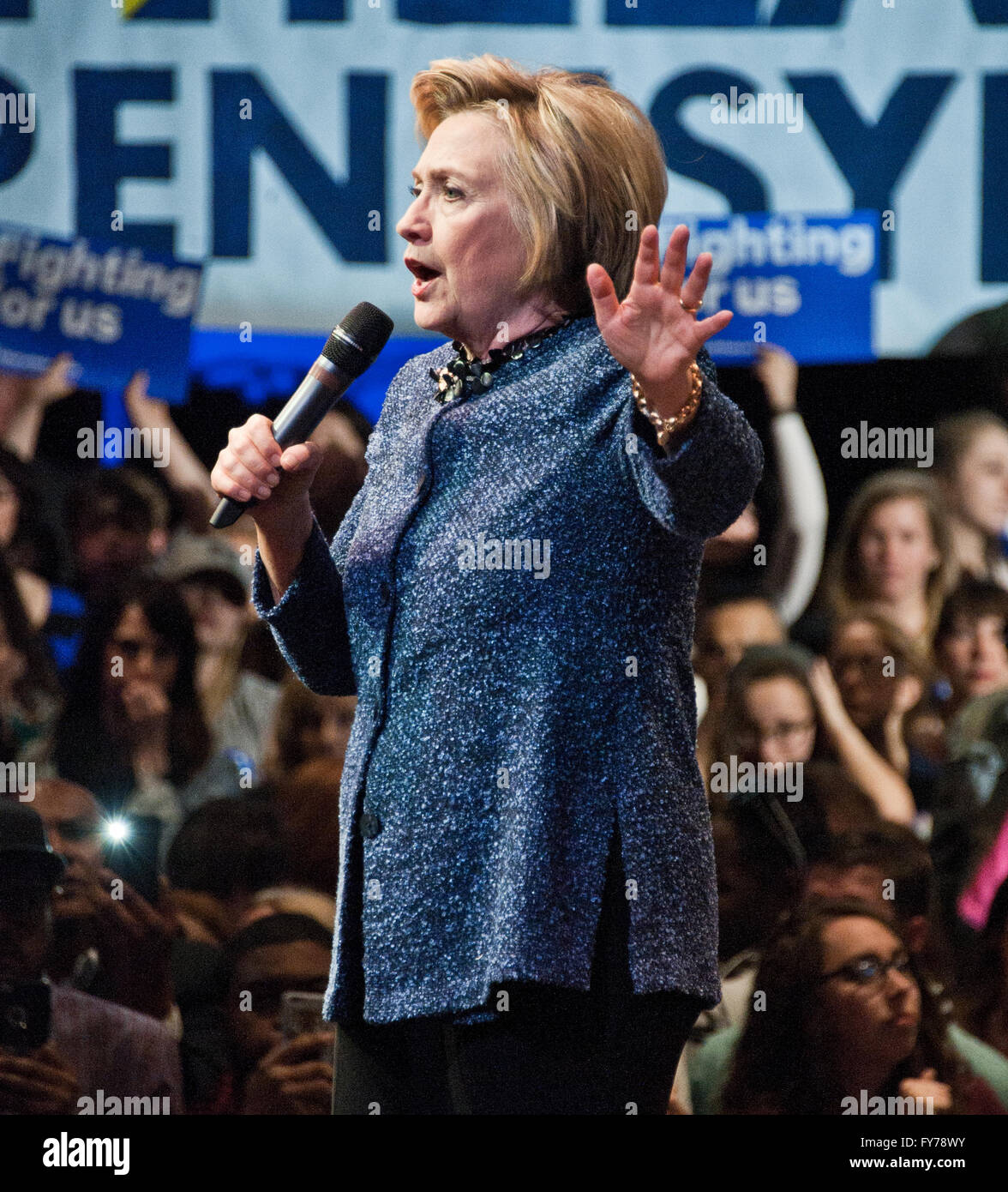 Philadelphia, PA, USA. 20th April, 2016. Hillary Clinton Campaigns at ...