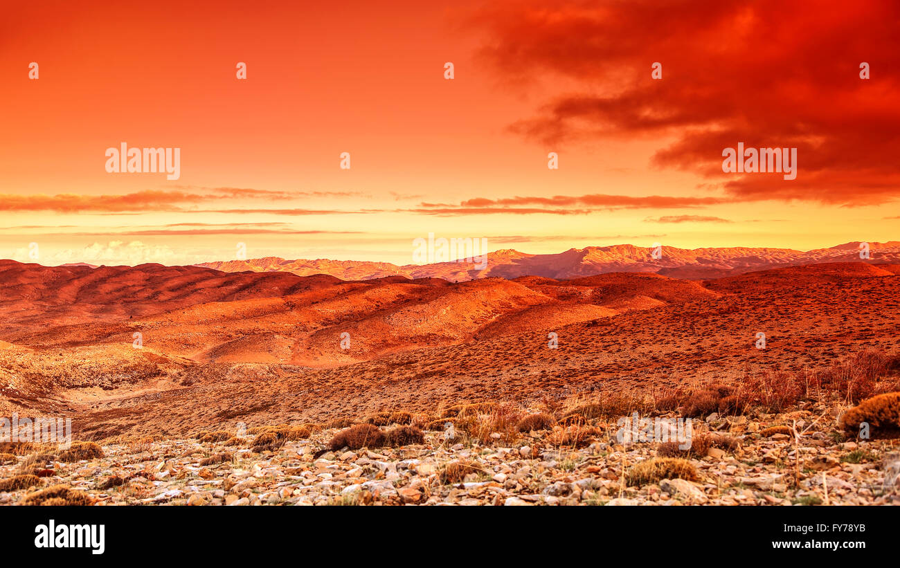 Beautiful Red Sunset Landscape