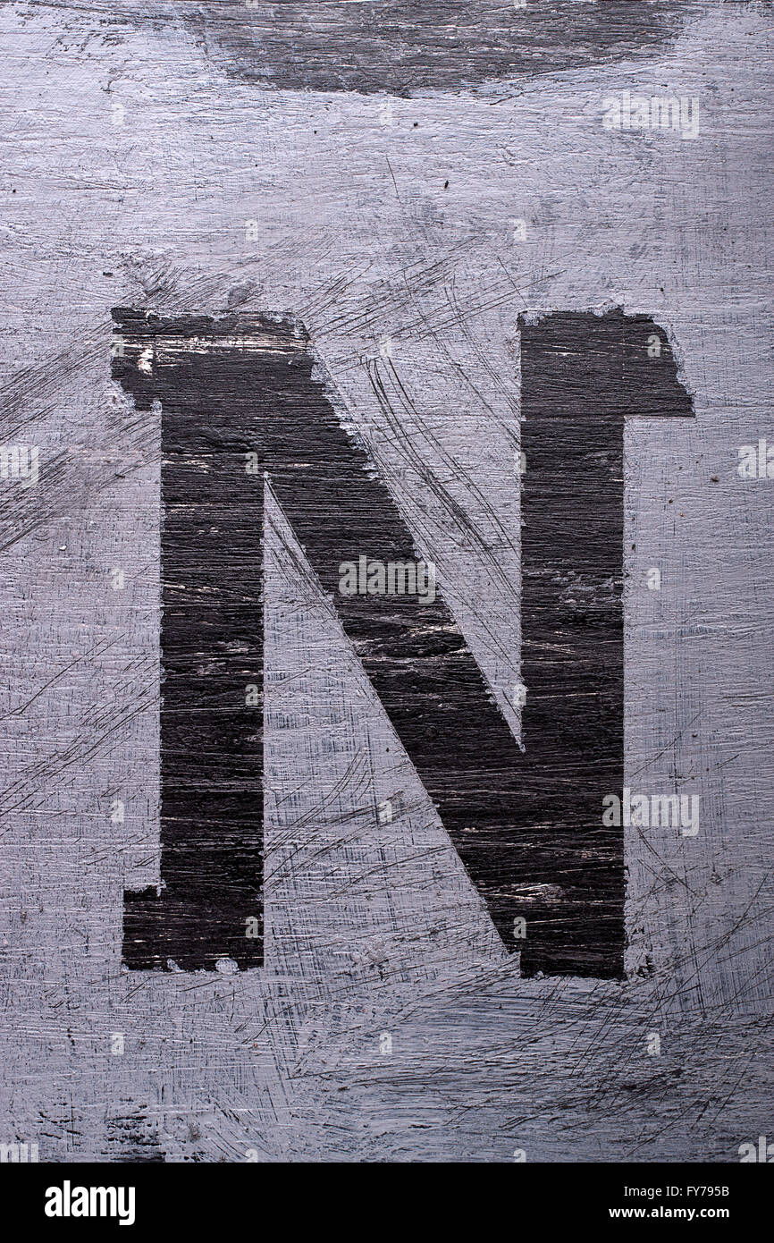 Black grunge alphabet sticky tape effect.Letter N Stock Photo - Alamy