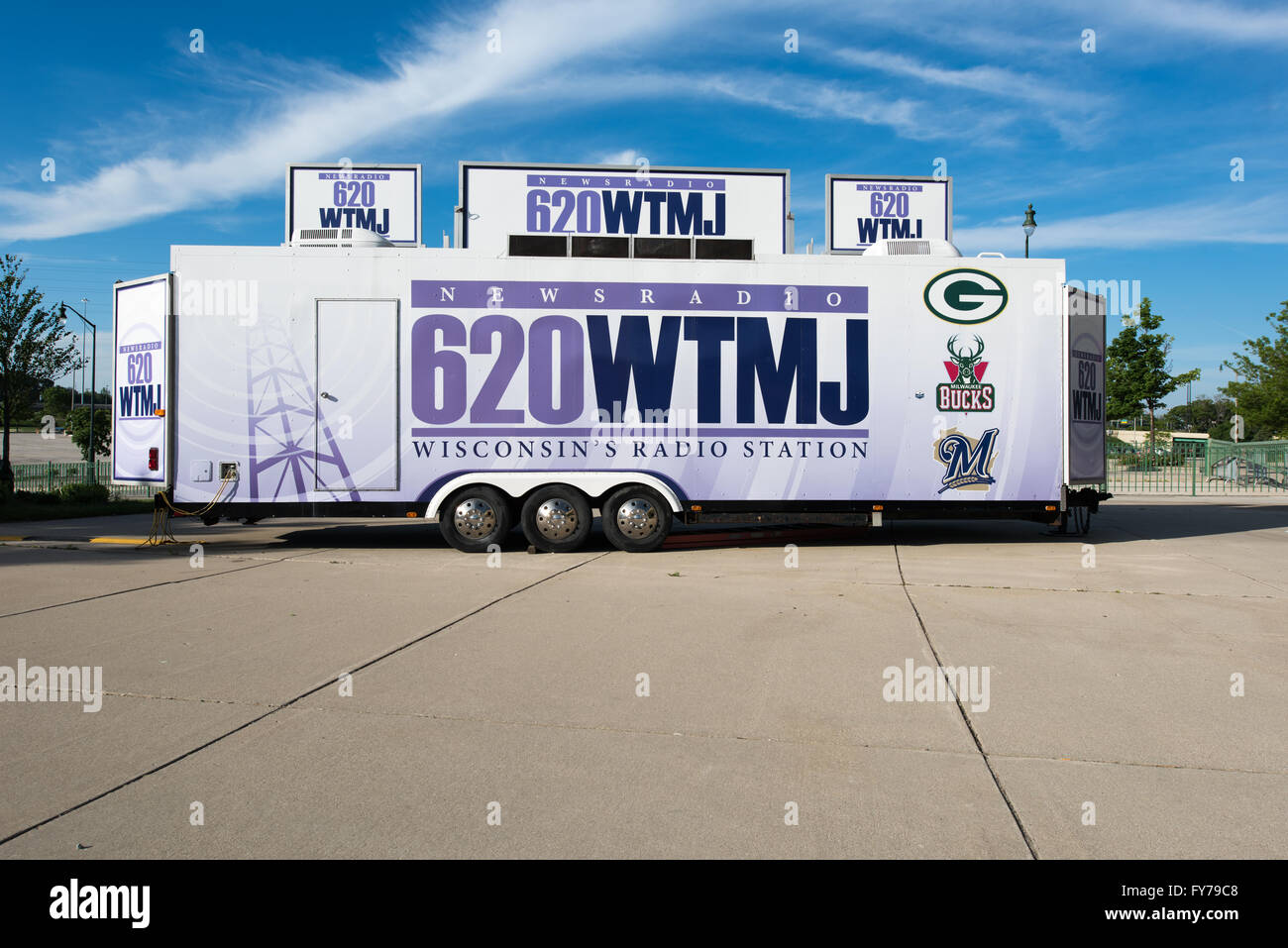 Milwaukee, WI - 6 June 2013: Trailer of the 620 WTMJ AM radio station ...