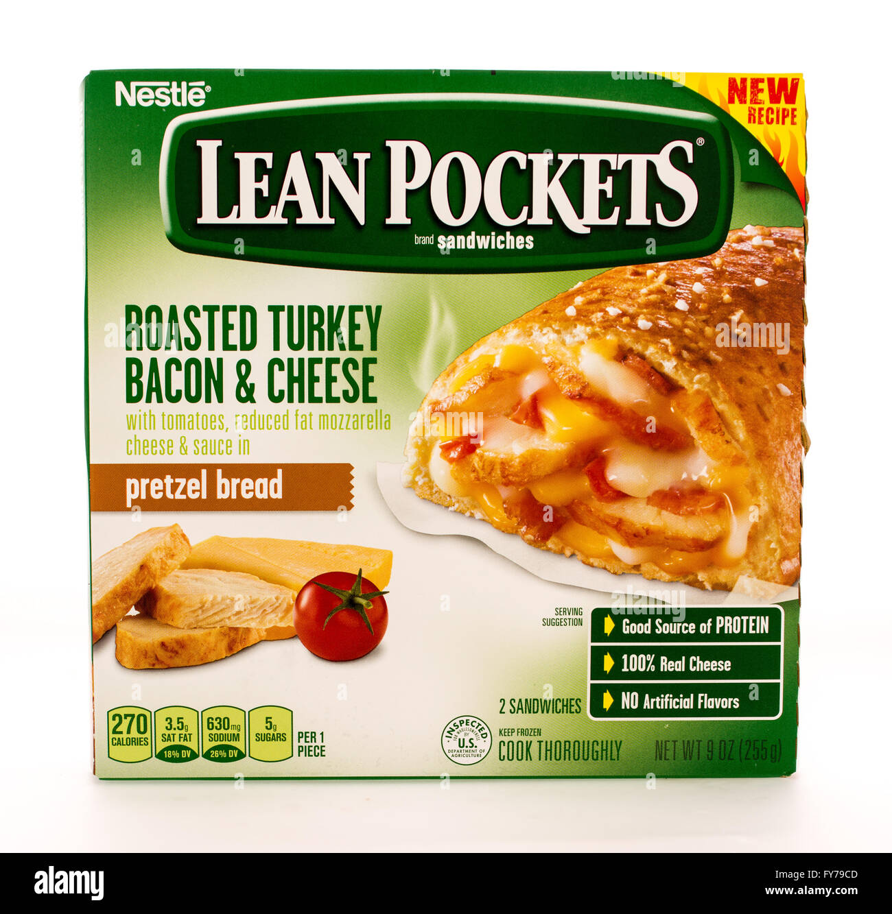 Winneconni, WI - 13 June 2015: Box of Lean Pockets in roasted turkey ...