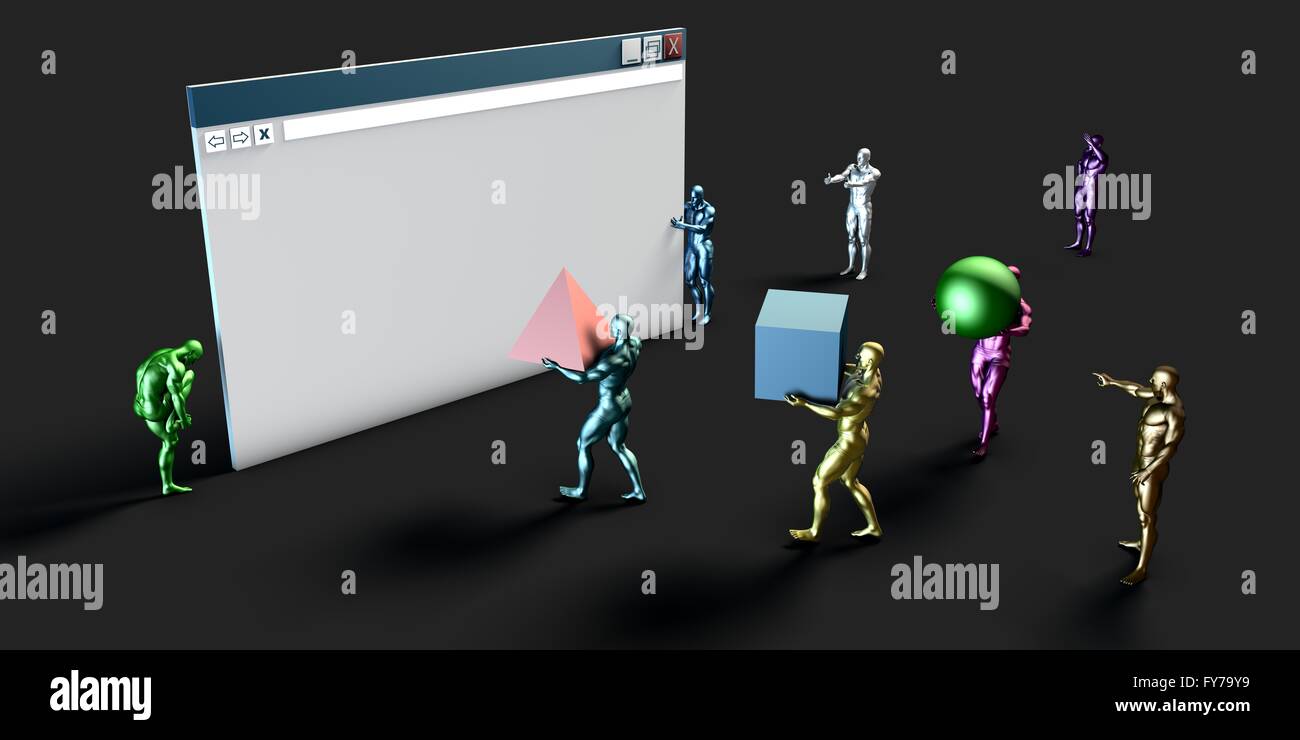 Internet Commerce and Electronic Browser Development Art Stock Photo ...