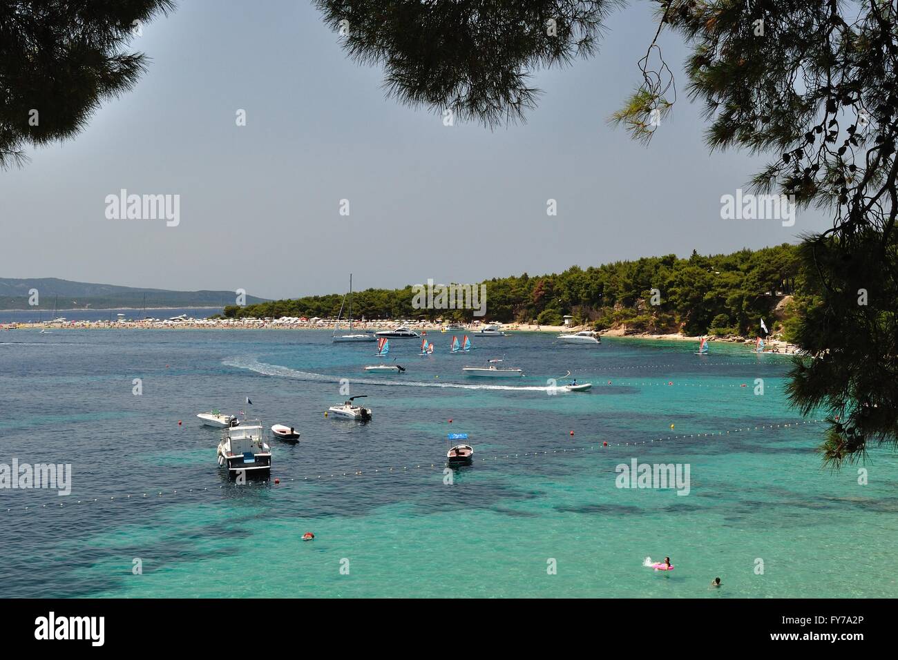 Amazing beach Zlatni rat (Golden Cape) in Bol on island Brac in the ...