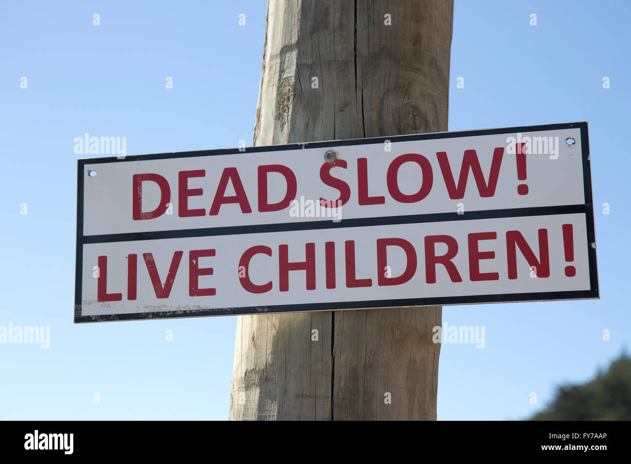 Dead slow, live children speed warning sign Stock Photo - Alamy Dead slow, live children speed warning sign Stock Photo - Alamy