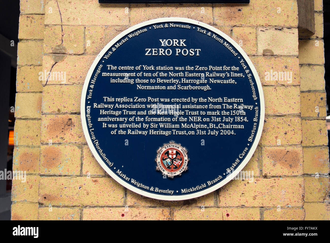 York Zero Post Stock Photo - Alamy