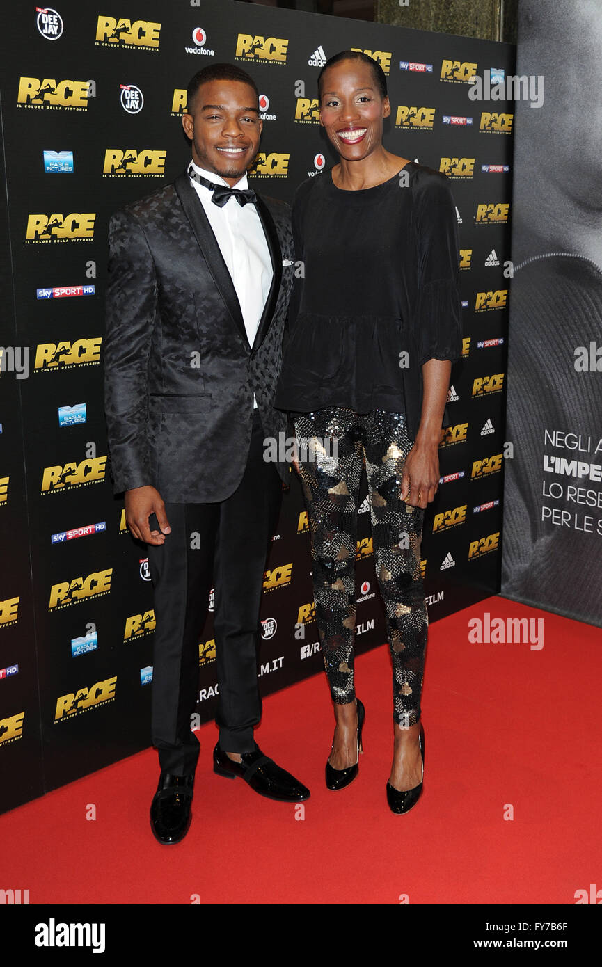 Milan premiere of 'Race' - Arrivals Featuring: Stephan James, Fiona May ...