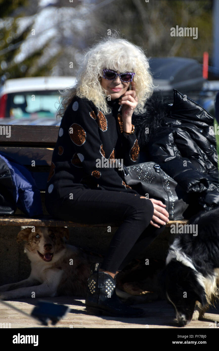 Cortina d'Ampezzo (BL) Donatella Rector with her husband Claudio Rego ...