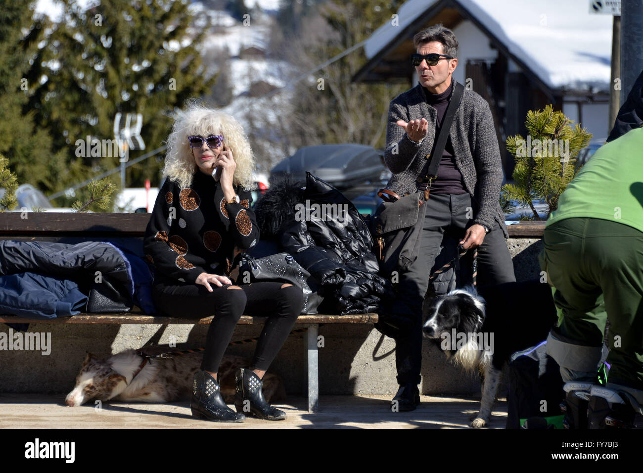 Cortina d'Ampezzo (BL) Donatella Rector with her husband Claudio Rego ...