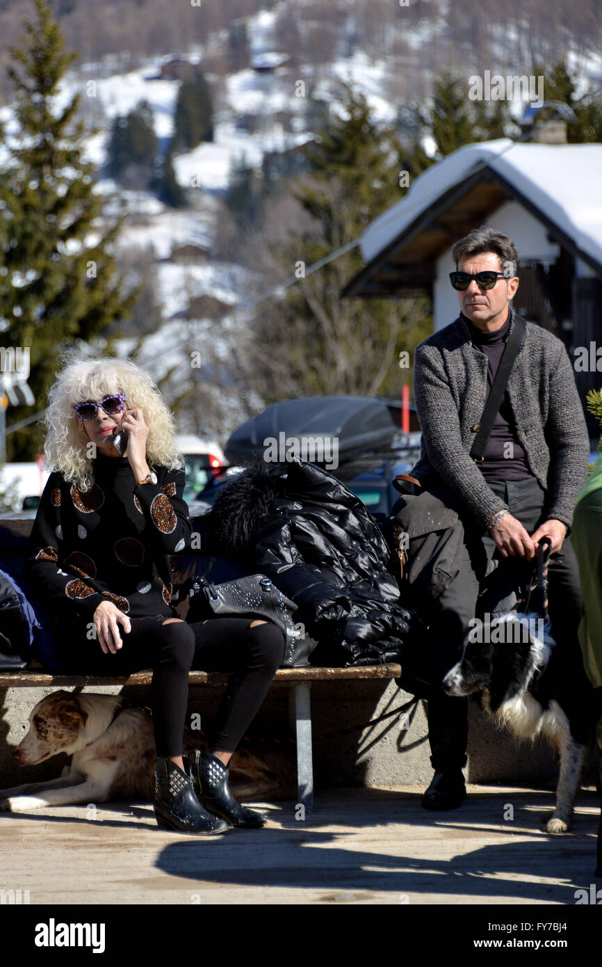 Cortina d'Ampezzo (BL) Donatella Rector with her husband Claudio Rego ...