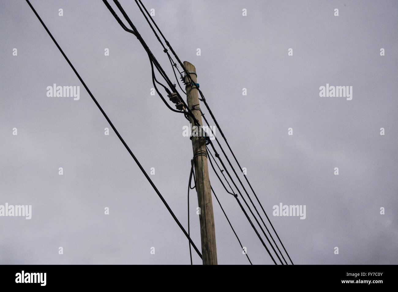 Dark clouds electric pole hi-res stock photography and images - Alamy