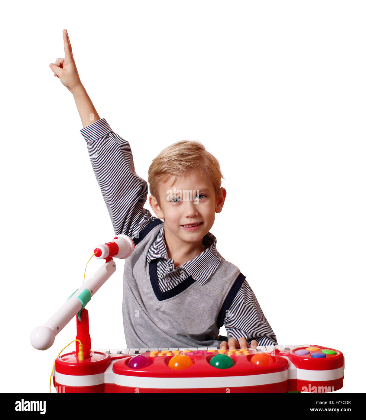 happy boy play music Stock Photo - Alamy