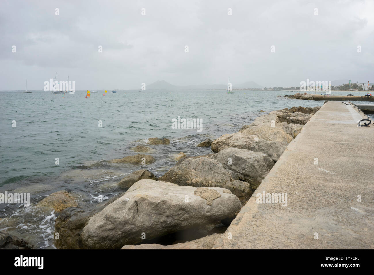 rocks by the Mediterranean Sea on the island of Mallorca in Spain Stock ...