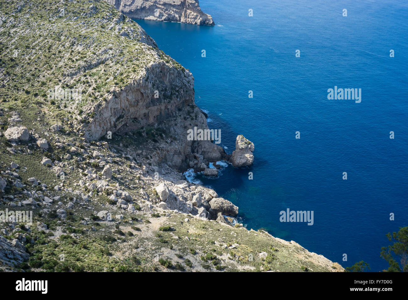 paradise, cliffs in Formentor, region north of the island of Mallorca ...