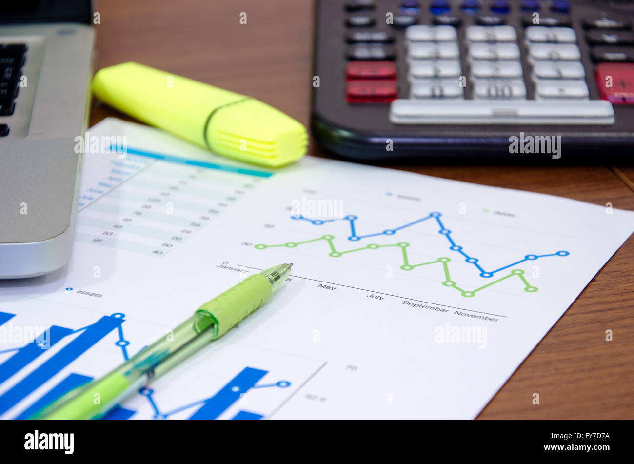 Financial data chart showing green hi-res stock photography and images ...
