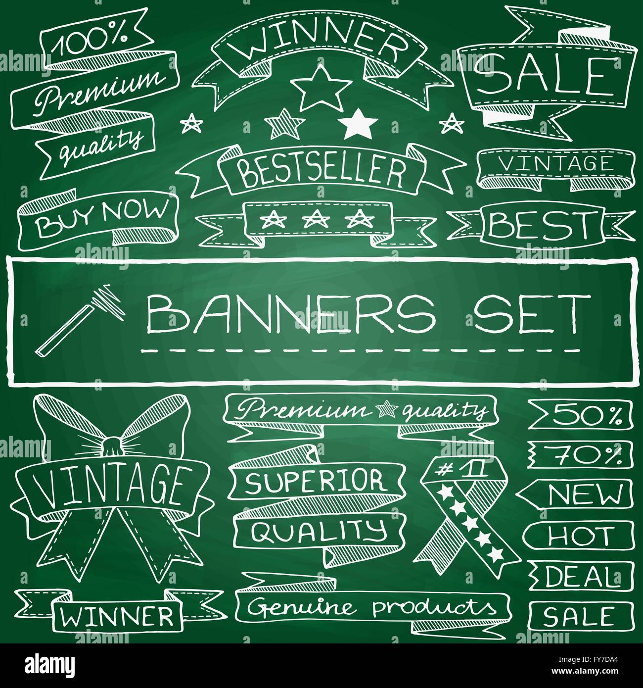 Hand drawn banner and tag icons Stock Vector Image & Art - Alamy